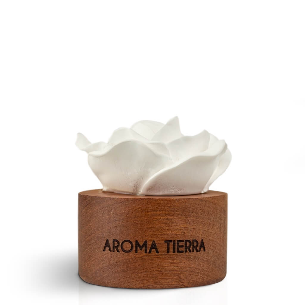 Cera Flora Ceramic Essential Oil Diffuser (Wood Flower) | Aroma Tierra